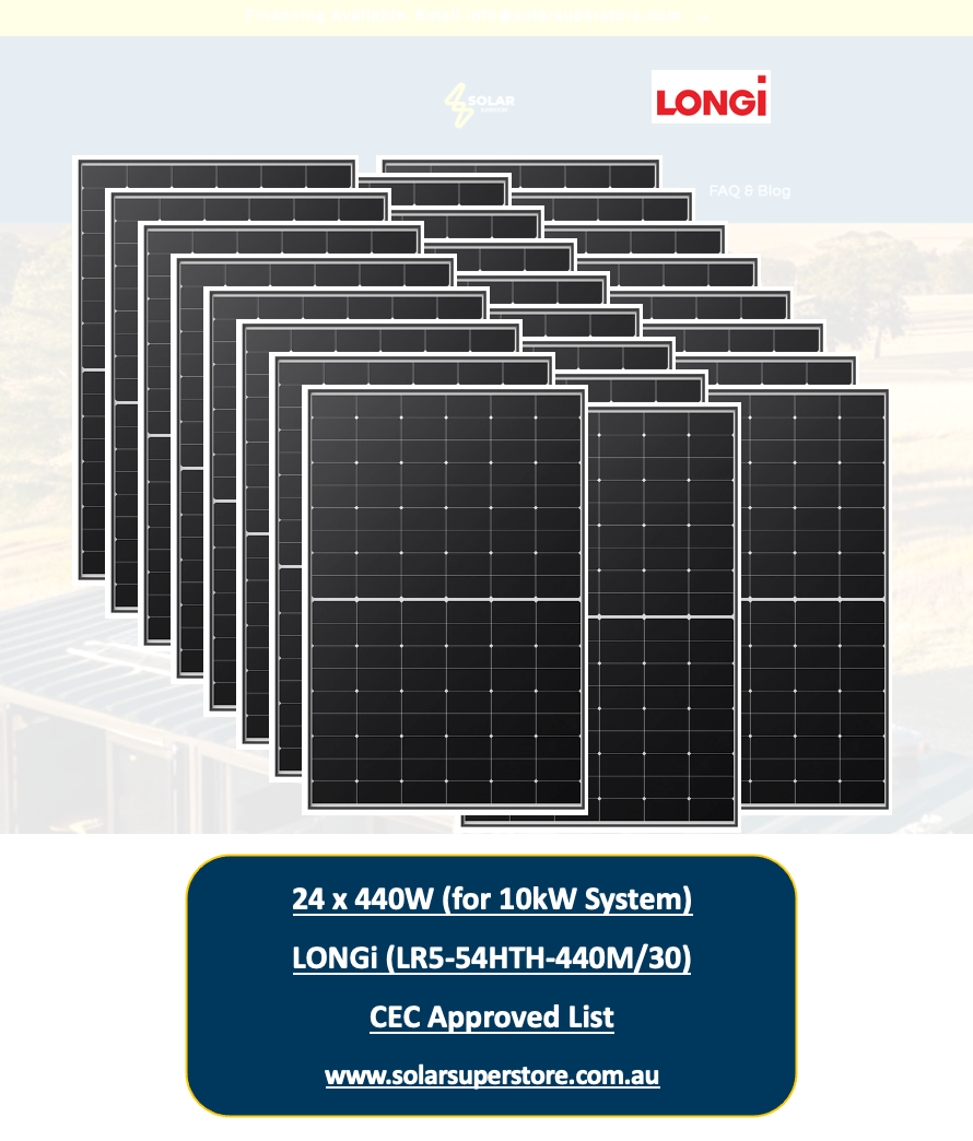 Solar Panel Kit for Home - 10kW LONGi (LR5-54HTH-440M) | Solar Superstore