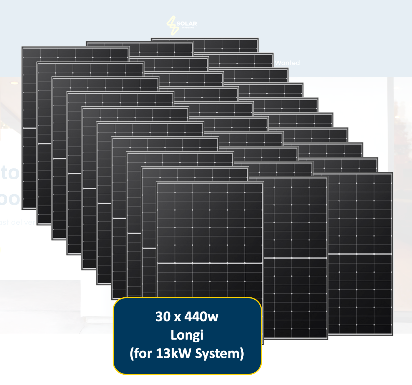 13kw Solar System Panels Only (30 x 440W Longi) | Solar Superstore