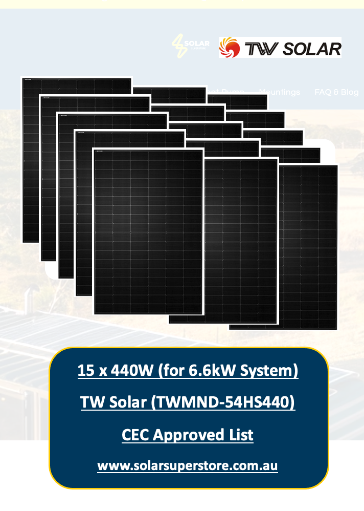 Solar Panel Kit for Home - 6.6kW TW Solar (TWMND-54HS440) | Solar ...
